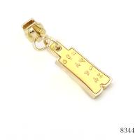 China Custom Engraved Metal Zipper Puller Tab 25mm Gold for Handbags Hardware Accessories for sale