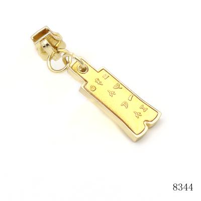 China Custom Engraved Metal Zipper Puller Tab 25mm Gold for Handbags Hardware Accessories for sale