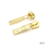 China Bag Accessories Metal Zipper Puller Custom Brand Name Logo Pull Charm 5# Slide Zip Pull Tab Head for sale