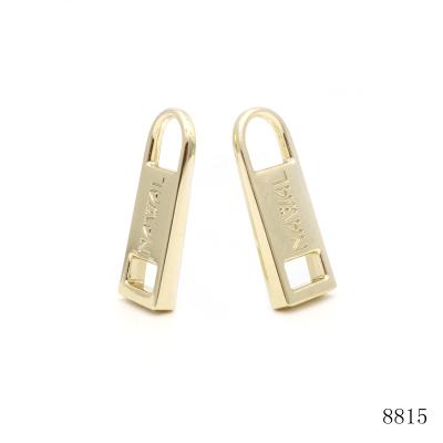 China Quality Bag Metal Zipper Puller Tab Customized Logo Purse Zip Pull Head Charm Slider for sale