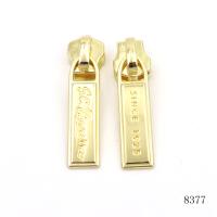 China Bag Accessories Metal Zipper Puller Custom Brand Name Logo Pull Charm 5# Slide Zip Pull Tab Head for sale