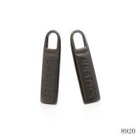 China Custom Deep Clear Logo Engraved Metal Zipper Puller Black Metal Zip Pull Tag For Handbag Hardware Accessories for sale