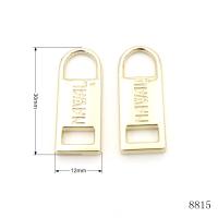 China Quality Bag Metal Zipper Puller Tab Customized Logo Purse Zip Pull Head Charm Slider for sale