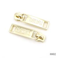 China Handbag Hardware Accessories Custom Logo Engraved Zipper Puller New Design  Metal Zip Pull Tag for sale
