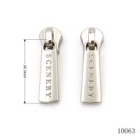 China Nickel Logo Engraved Metal Zipper Puller Customized Shape Size Metal Zipper Puller Label For Handbag for sale
