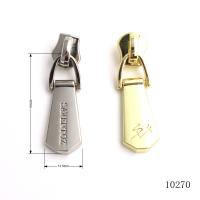China Brand Logo Engraved Nickel Gold Metal Zipper Puller Accessories Customized Long Shape Logo Engraved Metal Logo Zipper Puller Label For Handbag for sale