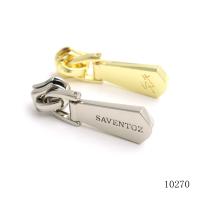 China Brand Logo Engraved Nickel Gold Metal Zipper Puller Accessories Customized Long Shape Logo Engraved Metal Logo Zipper Puller Label For Handbag for sale