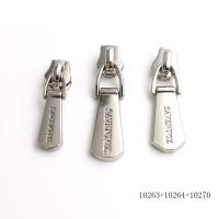 China Brand Logo Engraved Nickel Gold Metal Zipper Puller Accessories Customized Long Shape Logo Engraved Metal Logo Zipper Puller Label For Handbag for sale