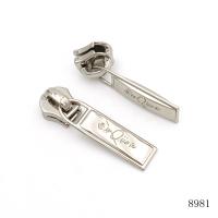 China Bag Accessories Metal Zipper Puller Custom Logo Shape Zip Pull Charm with 5# Slider for Clothing for sale