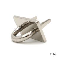 China Mirror Silver Zinc Alloy Bridge D Ring With Square Base Plate Hasp Plate D Buckle For Handbag Padlock for sale