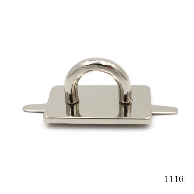 China Mirror Silver Zinc Alloy Bridge D Ring With Square Base Plate Hasp Plate D Buckle For Handbag Padlock for sale
