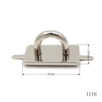China Mirror Silver Zinc Alloy Bridge D Ring With Square Base Plate Hasp Plate D Buckle For Handbag Padlock for sale