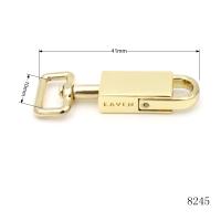 China Unique Bag Swivel Snap Hook Design Gold Custom Engrave Logo Flat Clasp For 10mm Bag Strap for sale