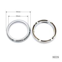 China 35mm Chrome Plated Zinc Alloy Diecasting Polygonized Circle Metal O Ring With Back Screw for sale