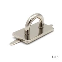 China Mirror Silver Zinc Alloy Bridge D Ring With Square Base Plate Hasp Plate D Buckle For Handbag Padlock for sale