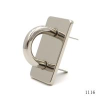 China Mirror Silver Zinc Alloy Bridge D Ring With Square Base Plate Hasp Plate D Buckle For Handbag Padlock for sale