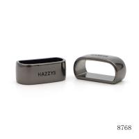China Bag Parts & Accessories Metal Loop Keeper Gunmetal Black Strap Slider Logo Tube Dog Leash Rope Buckles for sale