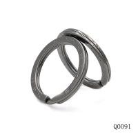 China Gunmetal Custom Split Key Ring 25mm Flat Stamping Logo Keychain O Ring Iron for sale