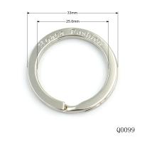 China Nickel Plated Custom Engraved Logo Keychain Key Ring 1 Inch Flat Split Ring Iron 33mm for sale