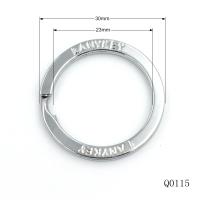 China Good Quality Chrome Plated Logo Engraved Split Key Ring Waterproof Stamp Logo Flat Key Ring For Key Chain Accessories for sale