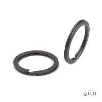China Quality Metal Split Ring Custom Logo Text Stamping Key Ring Gunmetal Plated Metal Key Chain Ring Rusty-Proof Keyring for sale