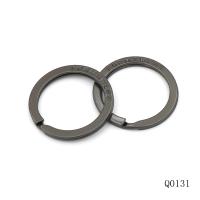 China Quality Metal Split Ring Custom Logo Text Stamping Key Ring Gunmetal Plated Metal Key Chain Ring Rusty-Proof Keyring for sale