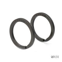 China Quality Metal Split Ring Custom Logo Text Stamping Key Ring Gunmetal Plated Metal Key Chain Ring Rusty-Proof Keyring for sale