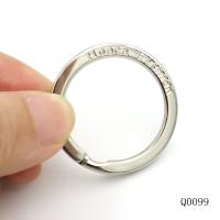 China Nickel Plated Custom Engraved Logo Keychain Key Ring 1 Inch Flat Split Ring Iron 33mm for sale