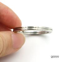 China Nickel Plated Custom Engraved Logo Keychain Key Ring 1 Inch Flat Split Ring Iron 33mm for sale