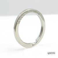 China Nickel Plated Custom Engraved Logo Keychain Key Ring 1 Inch Flat Split Ring Iron 33mm for sale