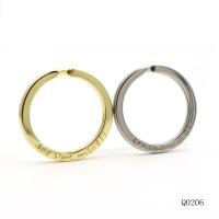 China 30mm Custom deboss logo Flat split o ring gold silver iron metal keychain O ring for sale