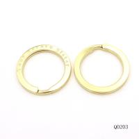China Shiny Gold Plated Split Ring Metal Key Chain Key Ring Custom Logo Rusty-Proof Keyring for sale