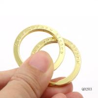 China Shiny Gold Plated Split Ring Metal Key Chain Key Ring Custom Logo Rusty-Proof Keyring for sale