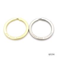 China 30mm Custom deboss logo Flat split o ring gold silver iron metal keychain O ring for sale
