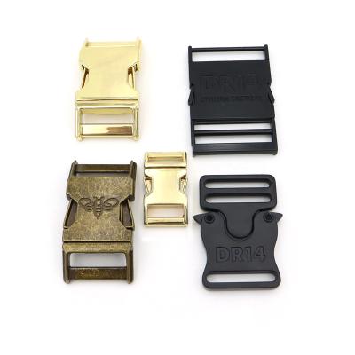 China Matte Black Safety Metal Release Buckle Dog Collar Quick Release Buckle Bag Metal Lock Closure Buckle for sale