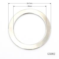 China Bag Accessories Quality Metal O Ring Buckle Shiny Silver Metal Flat Close Ring 46mm Bag Connector Buckle for sale