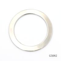China Bag Accessories Quality Metal O Ring Buckle Shiny Silver Metal Flat Close Ring 46mm Bag Connector Buckle for sale