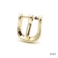 China Manufacturer Die Casting Metal Pin Buckle Light Gold Polished Buckle 15.7mm Custom Logo Shoe Buckle Anti Fade Buckles for sale