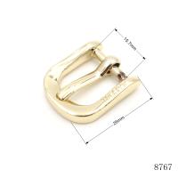 China Manufacturer Die Casting Metal Pin Buckle Light Gold Polished Buckle 15.7mm Custom Logo Shoe Buckle Anti Fade Buckles for sale