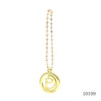 China Gold Plating Custom Metal Hollow Logo Round Zinc Alloy Logo Tag With Ball Chain For Handbag Hardware Accessories for sale