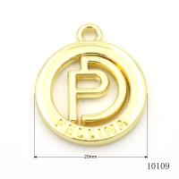China Gold Plating Custom Metal Hollow Logo Round Zinc Alloy Logo Tag With Ball Chain For Handbag Hardware Accessories for sale