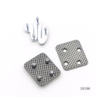 China Custom Zinc Alloy Metal Logo Tag 15mm with 4-Post Mounting for Hats and Apparel for sale