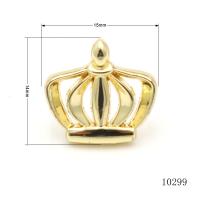 China Gold Crown Shape Metal Logo Custom Metal Brand Logo Tag For Leather Handbag Clothing for sale