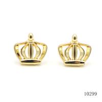 China Gold Crown Shape Metal Logo Custom Metal Brand Logo Tag For Leather Handbag Clothing for sale