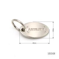 China Custom Zinc Alloy Oval Metal Logo Tag Keychain Charm for Bag Purse 500 pcs MOQ for sale