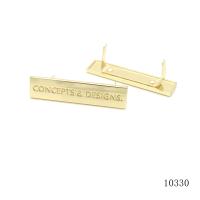 China Custom Zinc Alloy Metal Name Plate Gold Polished Logo Label for Bags 500pcs MOQ for sale