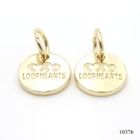 China Custom Engraved Metal Tag 15mm Circle Charm with Jump Ring for Keychain Zinc Alloy for sale