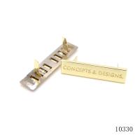 China Custom Zinc Alloy Metal Name Plate Gold Polished Logo Label for Bags 500pcs MOQ for sale