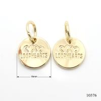 China Custom Engraved Metal Tag 15mm Circle Charm with Jump Ring for Keychain Zinc Alloy for sale