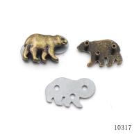 China Custom Bear Shape Metal Logo Label 13.5x9mm Vintage Antique Brass Finish for Leather Goods for sale